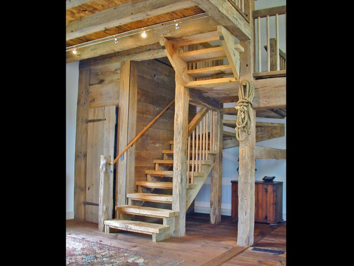 Post And Beam Barn Stairs
